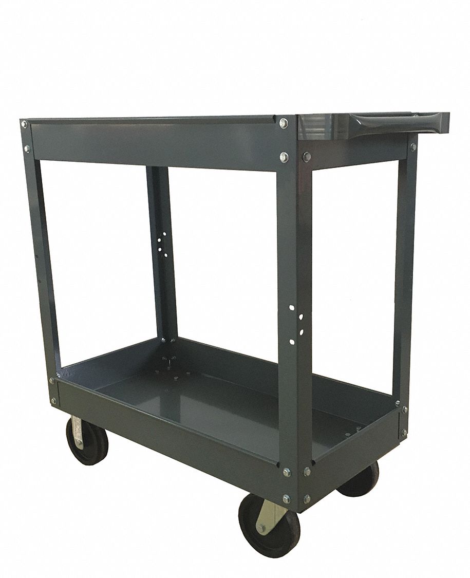 800 lb Load Capacity, 36 in x 24 in, Utility Cart with Deep Lipped ...