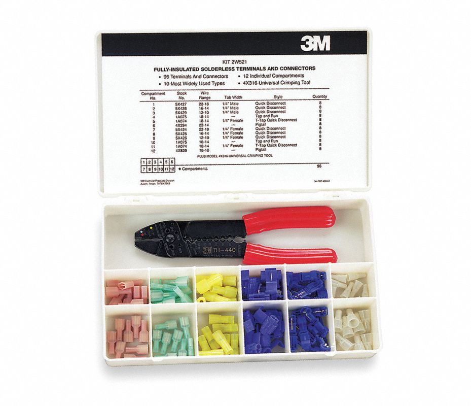 3M Kit Terminal de Cable, Completamente Aislado, Número de Piezas: 96 ...