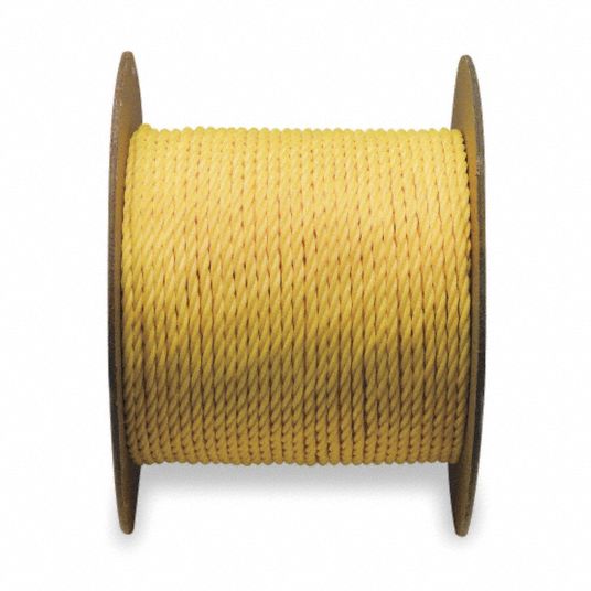 1/4 in dia. Polypropylene All Purpose General Utility Rope, Yellow, 600 ...