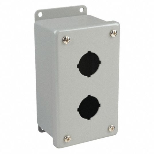 WIEGMANN, 30mm, 2 Holes, Push Button Enclosure - 2W835|PB2 - Grainger