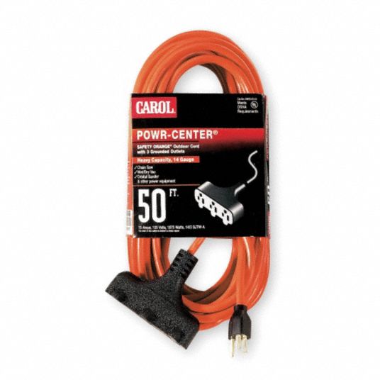 15, Number of Outlets 3, Orange - Grainger