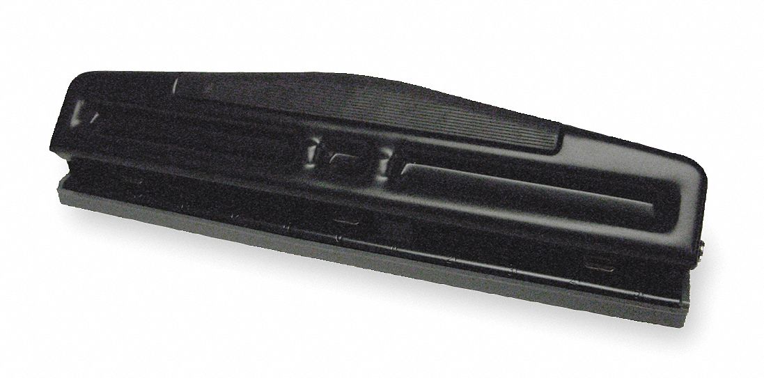 Paper Punch,3-Hole,Blk,11 Sheet - Grainger