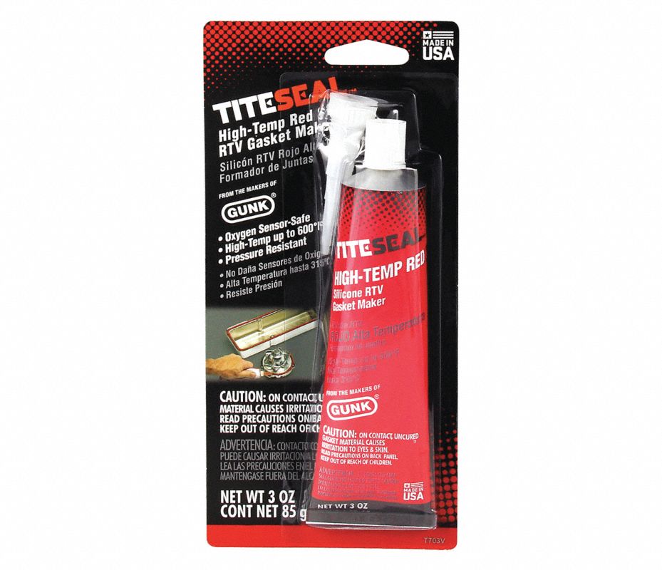 TITESEAL Sellador de Silicona RTV Tipo Áltas Temperaturas, Color Rojo ...