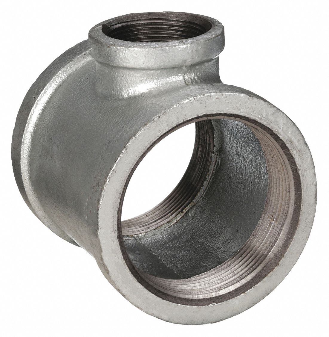 Galvanized Malleable Iron Reducing Tee, 3" x 3" x 1-1/2" Pipe Size, FNPT Connection Type - Grainger