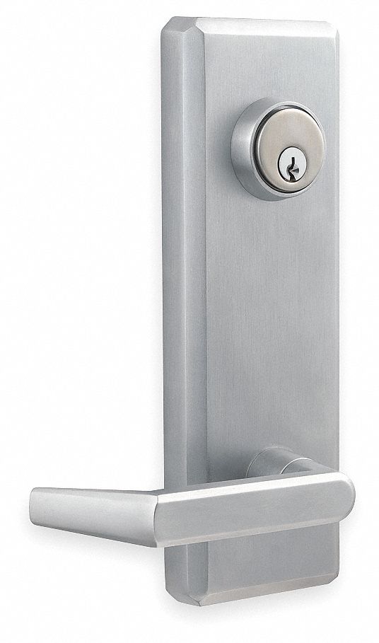 DORMAKABA, 36 in Max Door Wd, Chrome, Mechanical Exit Device Trim ...