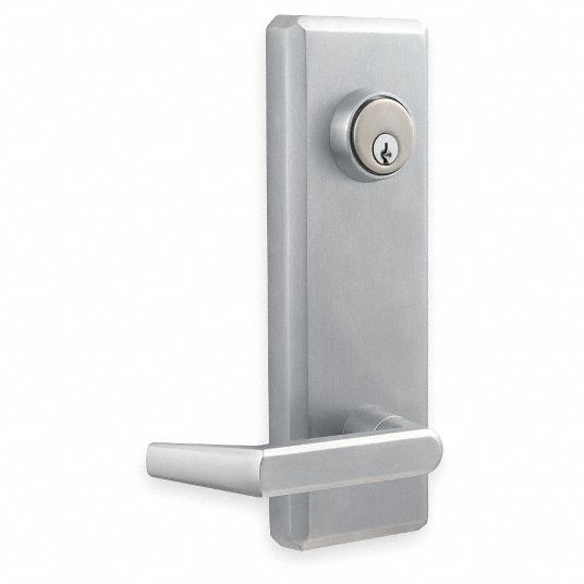 DORMAKABA, 36 in Max Door Wd, Chrome, Mechanical Exit Device Trim ...