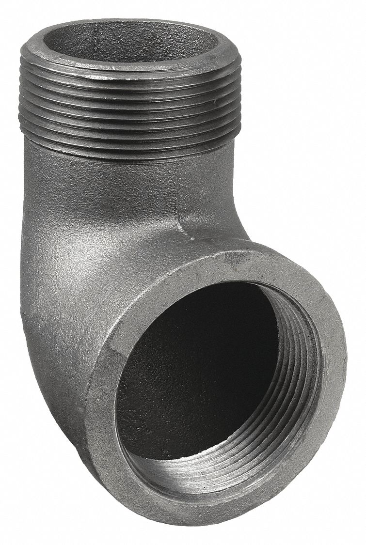 Malleable Iron, 2 1/2 in x 2 1/2 in Fitting Pipe Size, 90° Street Elbow ...