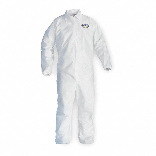 Collared Disposable Coverall, PK 25 - Grainger
