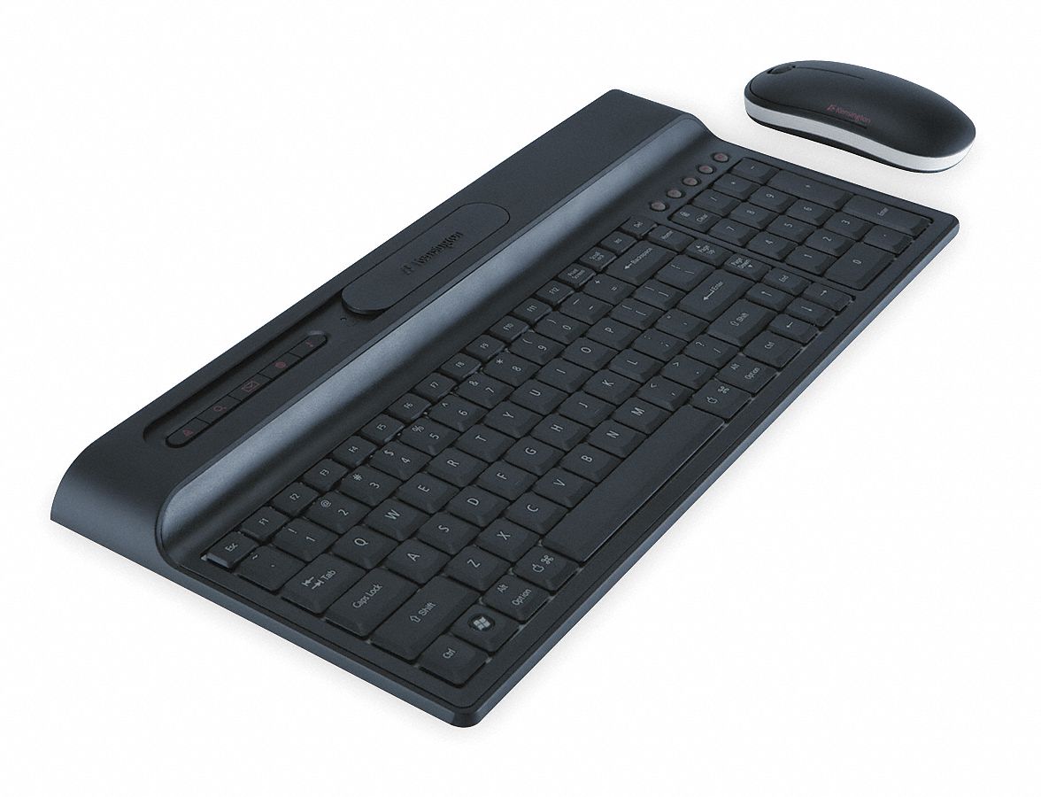 Wireless Keyboard/Mouse Set, Black, USB Connector Type - Grainger