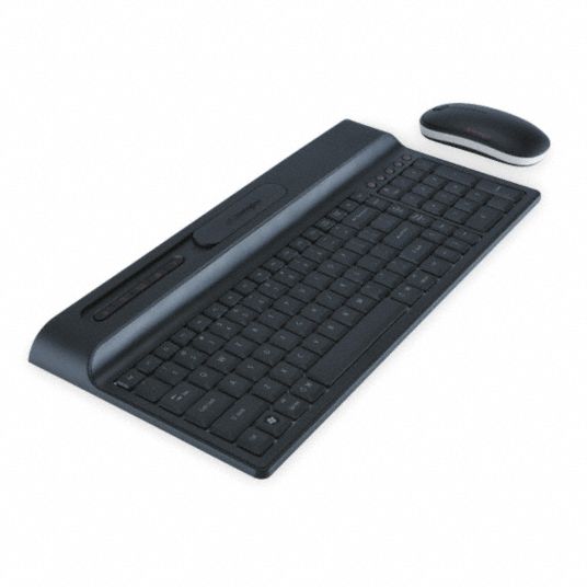 Wireless Keyboard/Mouse Set, Black, USB Connector Type - Grainger