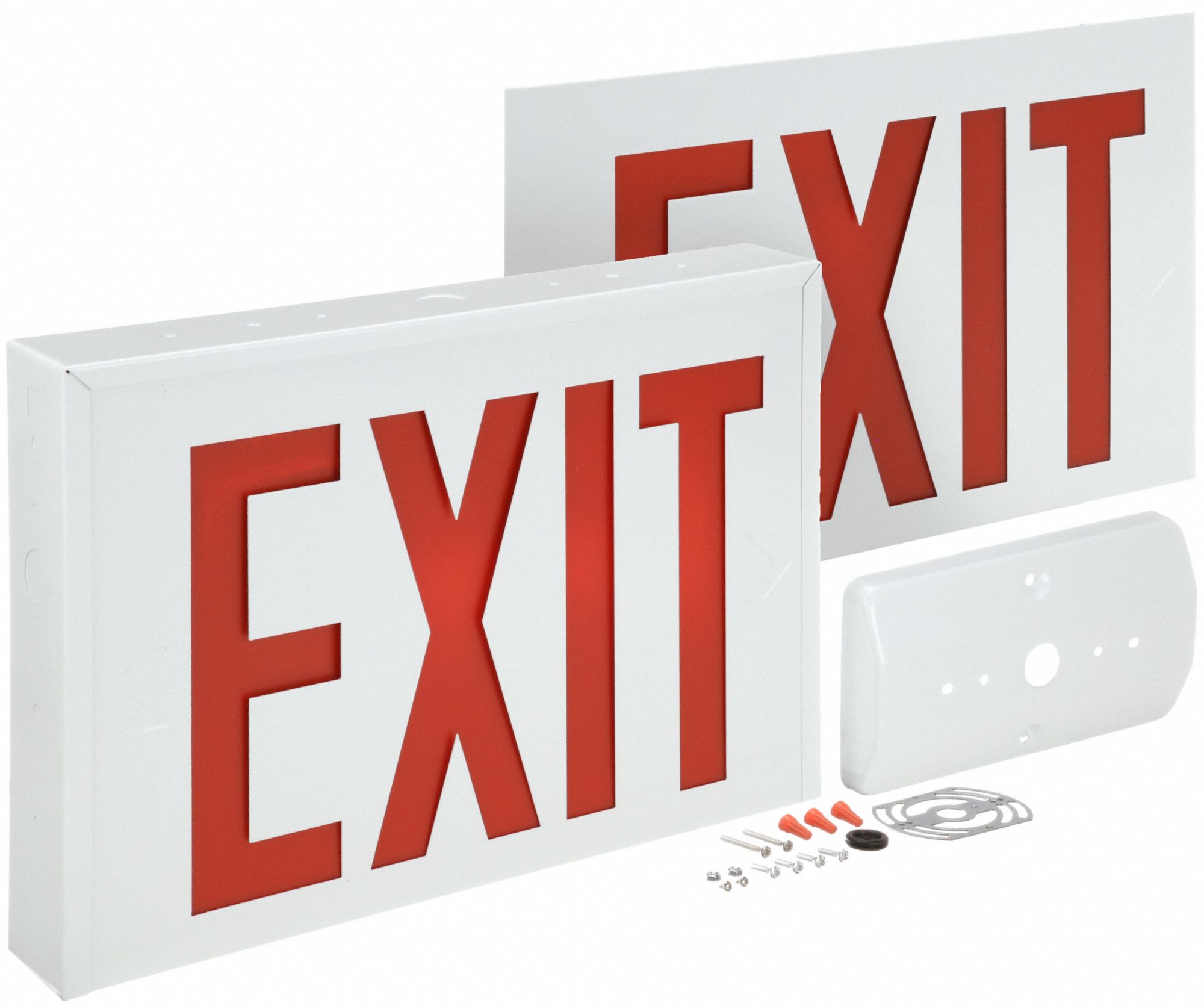 LITHONIA LIGHTING Exit Sign: LED, White, Red, 1 Faces, Ceiling, Not ...