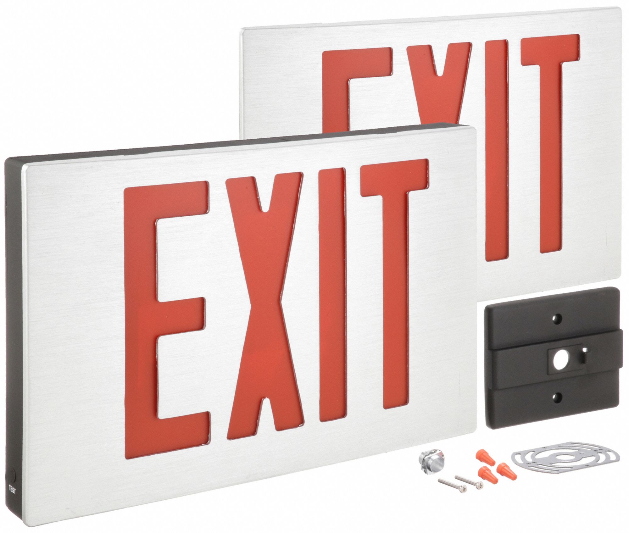 LITHONIA LIGHTING Exit Sign: LED, Black, Red, 1 or 2 Faces, Ceiling ...