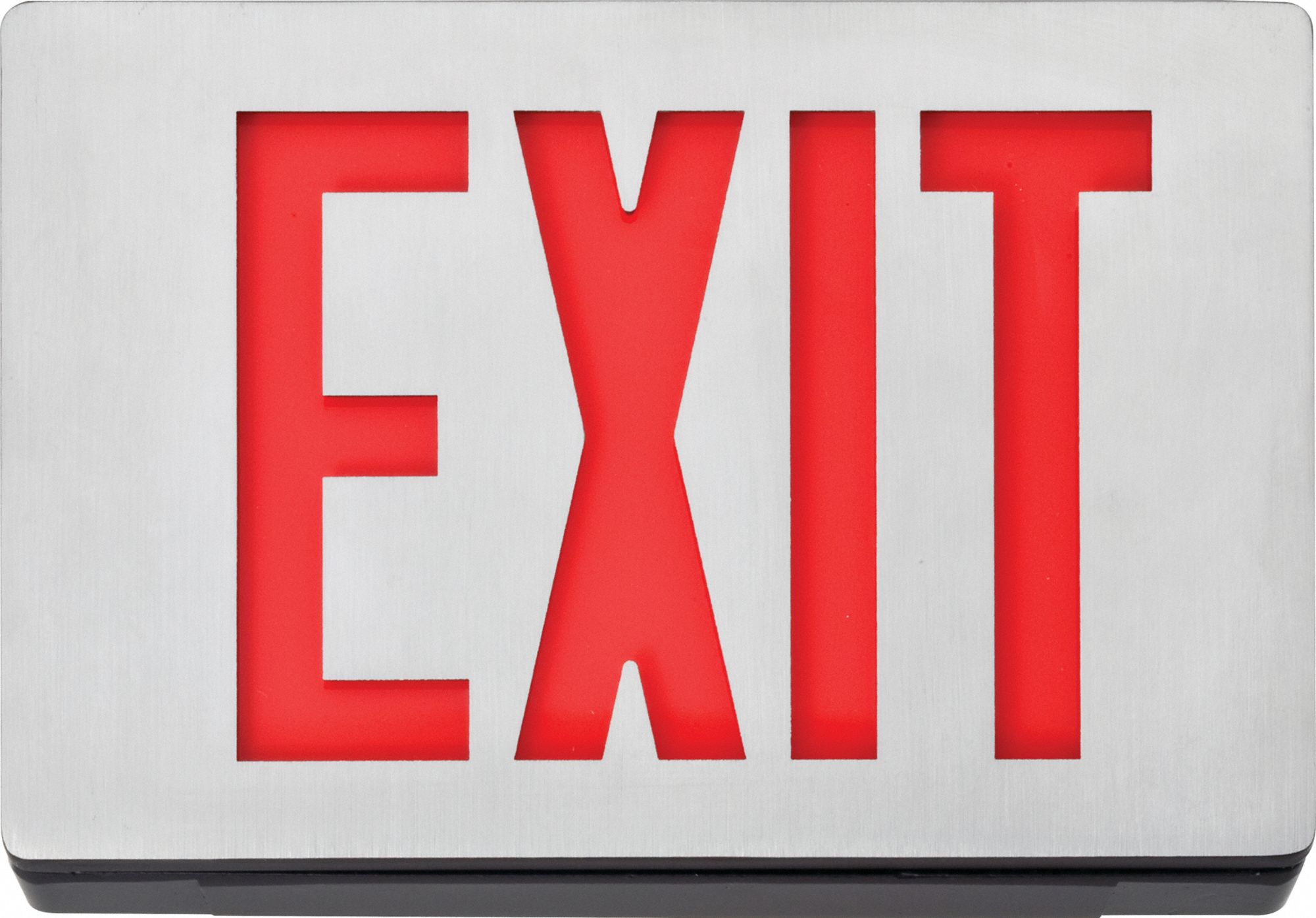 LITHONIA LIGHTING Exit Sign: LED, Black, Red, 2 Faces, Ceiling, Not ...