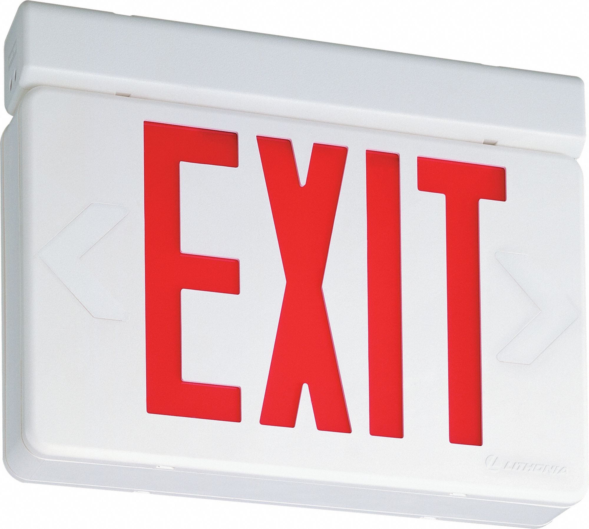 LITHONIA LIGHTING Exit Sign: LED, White, Red, 1 Faces, Ceiling, Not ...