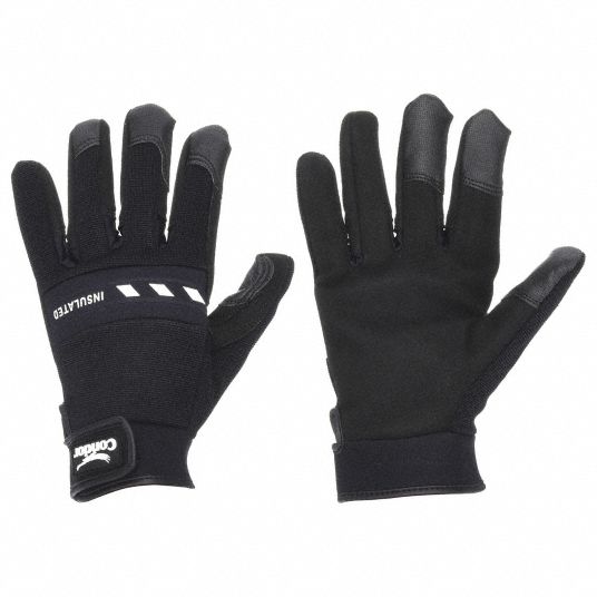 CONDOR, Synthetic Leather-Nylon, Black, Mechanics Gloves - 2XRT9|2XRT9 ...