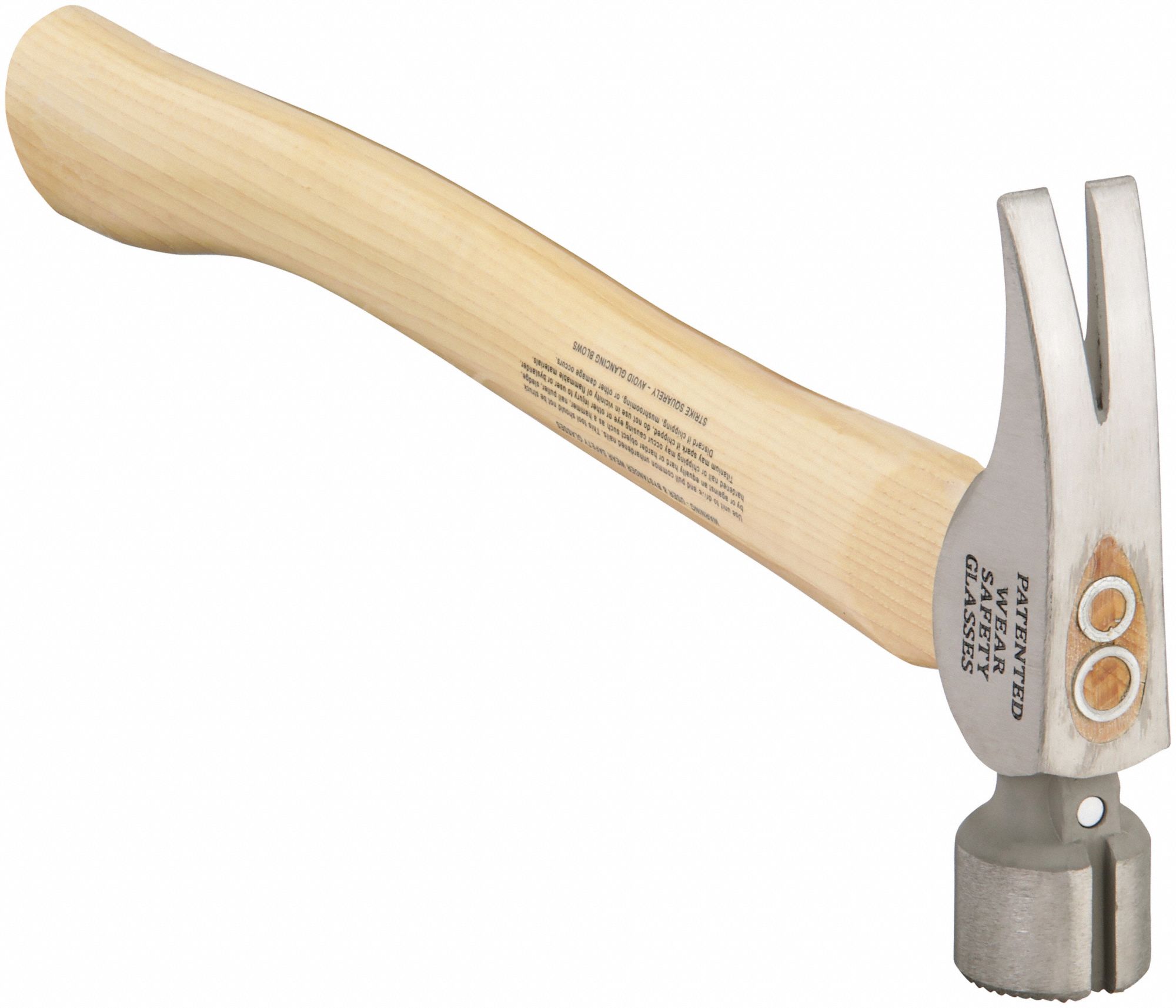 STILETTO Straight Claw Hammer: Titanium, Plain Grip, Wood Handle, 14 oz ...