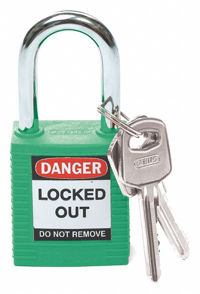 BRADY Candado de Seguridad Verde con 1 llave - Candados con Mecanismo ...