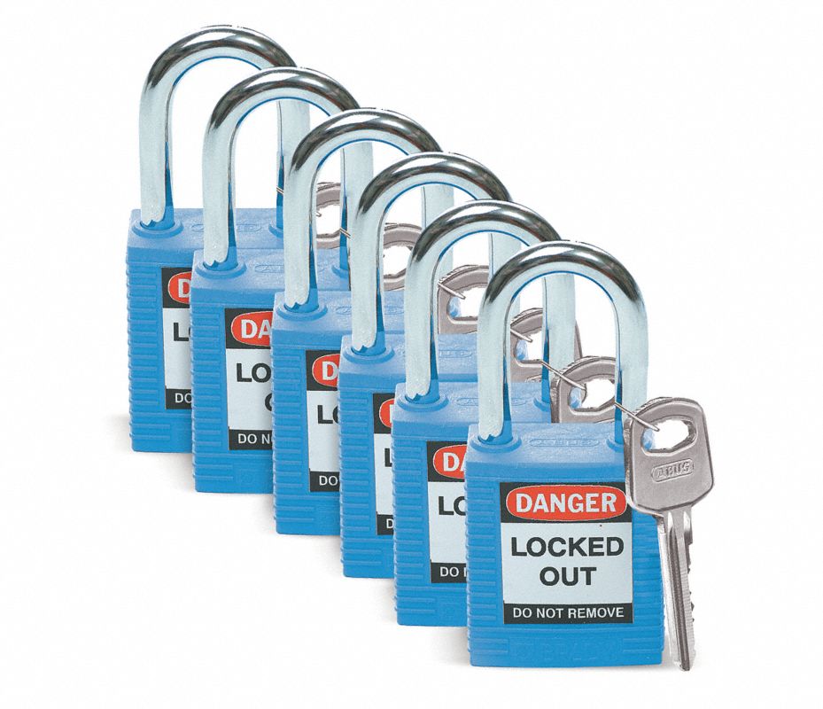 BRADY Candado de Seguridad Azul con 1 llave - 2ZYM9 | 51344 - Grainger ...