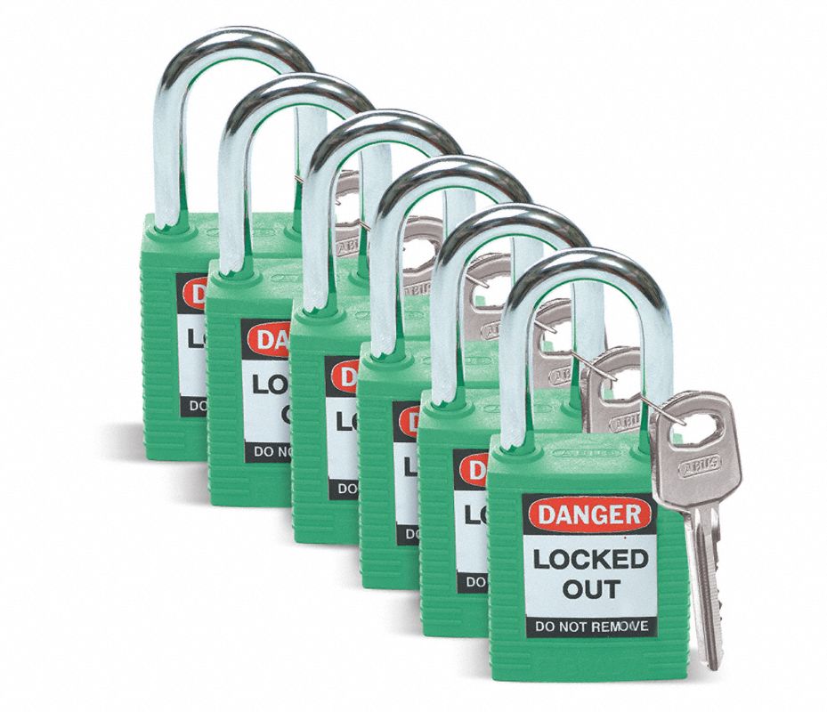 BRADY Candado de Seguridad Verde con 1 llaves Diferentes - 2ZZM1 ...