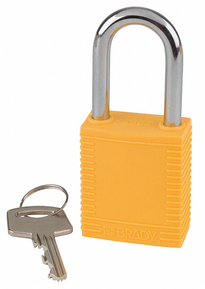 BRADY Candado de Seguridad Amarillo con 1 llaves Diferentes - Candados ...