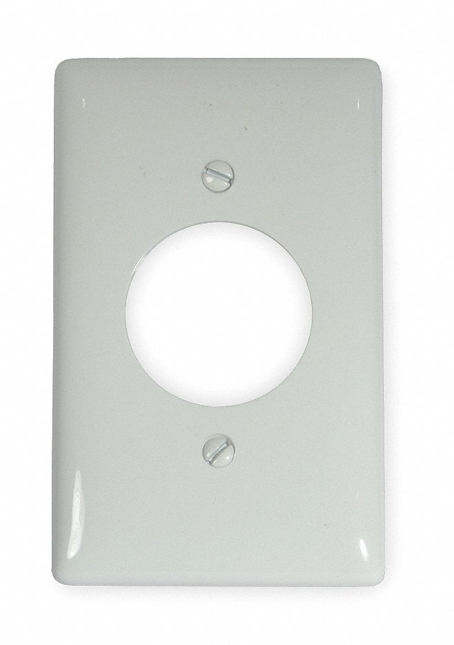 HUBBELL WIRING DEVICE-KELLEMS Single Receptacle Wall Plate, White ...
