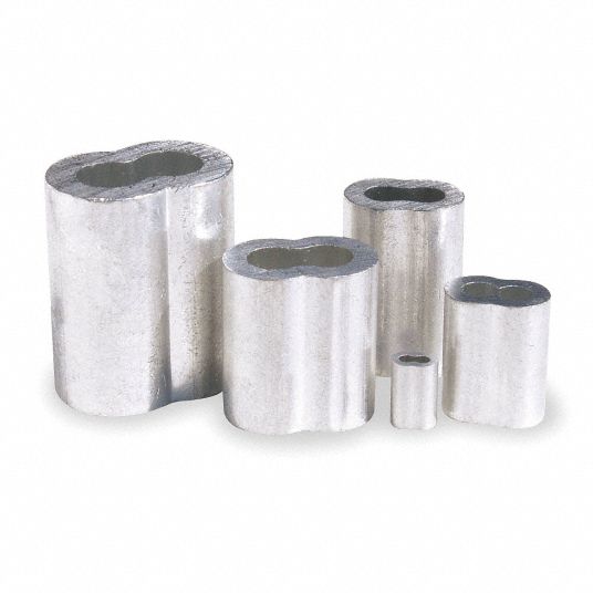 Wire Rope Sleeve, For Wire Rope Dia. 1/16 in, Copper, PK 25 - Grainger