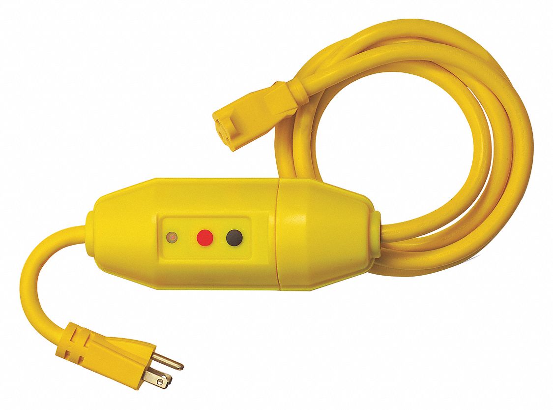 POWER FIRST Line Cord GFCI: 6 ft Cord Lg, 15 A Max. Amps, 120V AC, NEMA ...