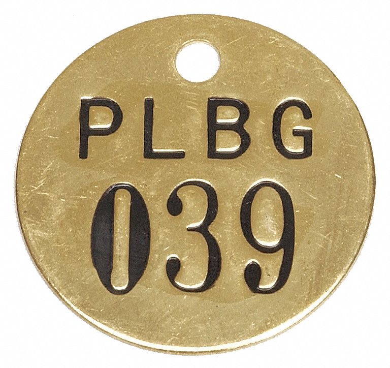 GRAINGER APPROVED Numbered Tag Valve Tag Application General Purpose 