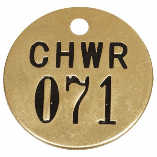 051-075, Gold, Numbered Valve Tag - 2YB44|2YB44 - Grainger
