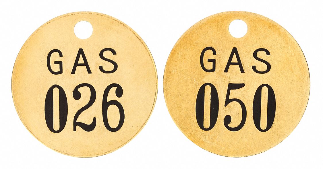 Numbered Tag, Black/Gold, PK 25 - Grainger