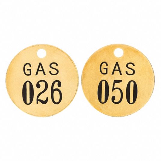 Numbered Tag, Black/Gold, PK 25 - Grainger