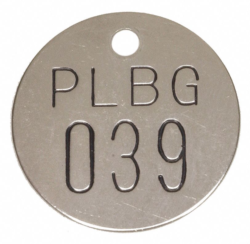 Numbered Tag, Silver, PK 25 - Grainger