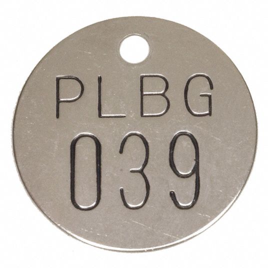 Numbered Tag, Silver, PK 25 - Grainger