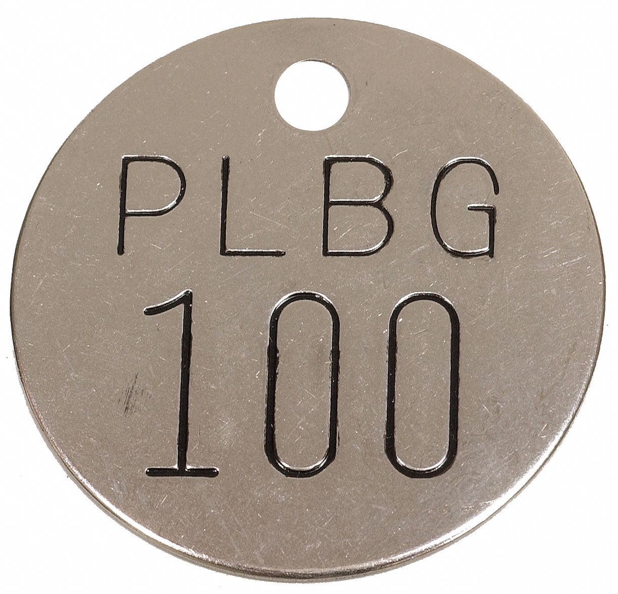 Stainless Steel, 1 1/2 in Dia, Numbered Valve Tag - 2YB57|2YB57 - Grainger