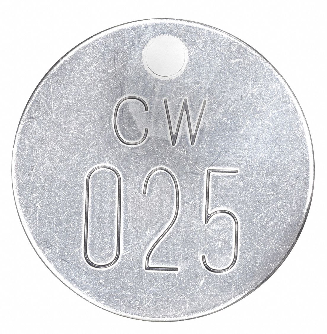 Numbered Tag, Height 1 1/2 in, Width 1 1/2 in, Stainless Steel, Silver ...