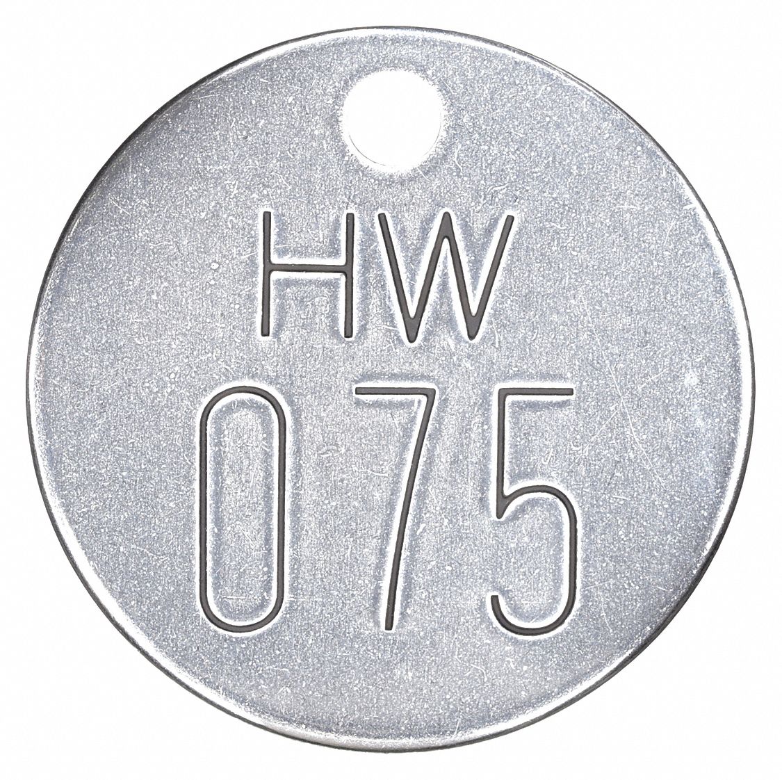 Numbered Tag, Tag Shape Round, Diameter 1 1/2 in, Height 1 1/2 in ...