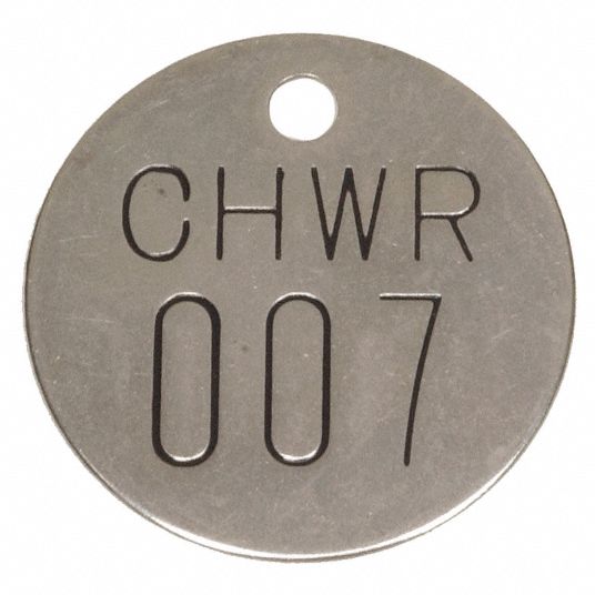 001-025, Silver, Numbered Valve Tag - 2YB66|2YB66 - Grainger