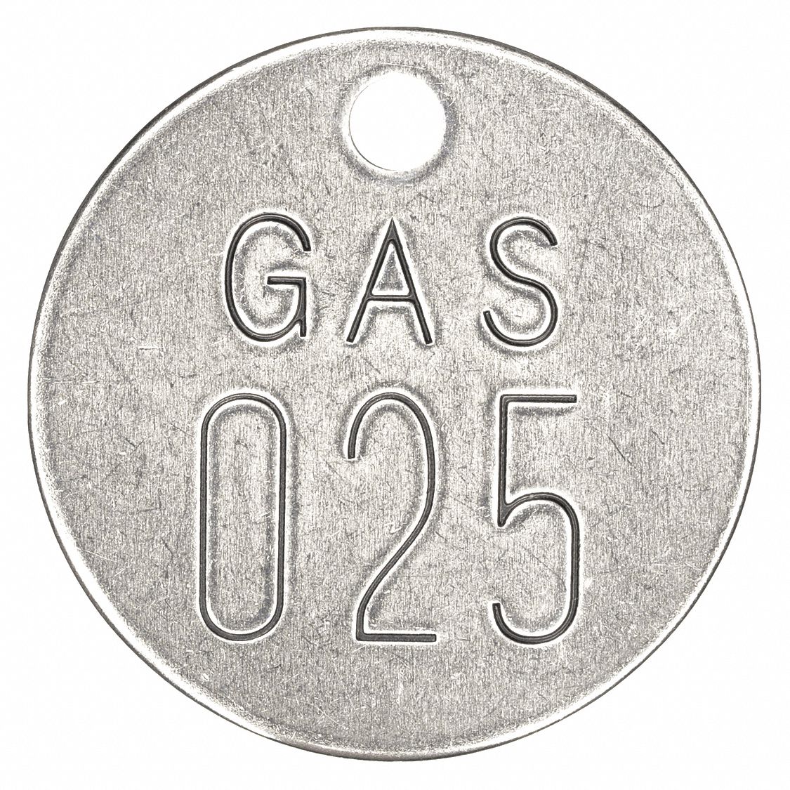 Numbered Tag, Height 1 1/2 in, Width 1 1/2 in, Stainless Steel, Silver, PK 25 - Grainger