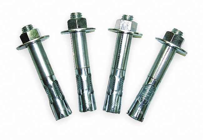 Steel, Includes 4 3/8" Diameter x 3" Long Concrete Anchor Bolts with ...