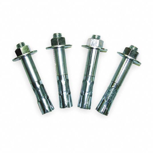 Steel, Includes 4 3/8" Diameter x 3" Long Concrete Anchor Bolts with ...