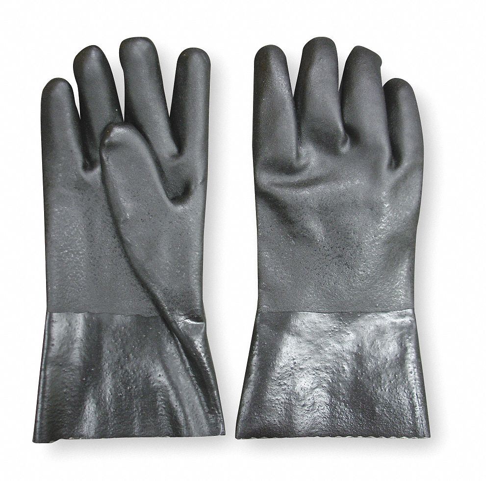 CONDOR Chemical Resistant Gloves: 12 in Glove Lg, Rough, Black, Condor ...