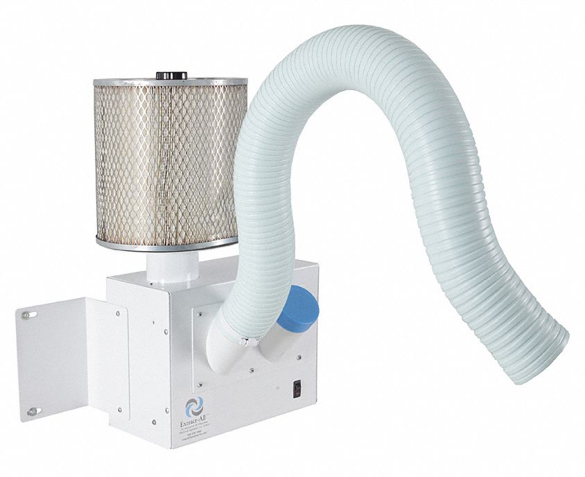 EXTRACT-ALL Benchtop Fume Extractor: 350 cfm, 4.4 ft Hose Lg, 68 dB ...
