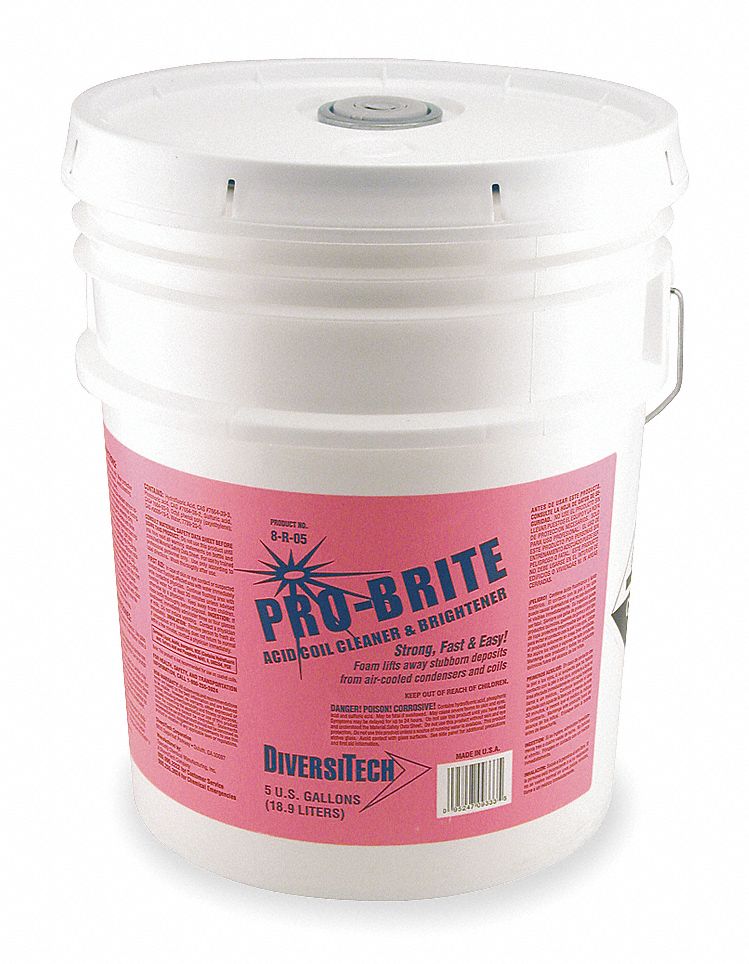 Liquid Condenser or Evaporator Cleaner, 5 gal, Red Color, 1 EA - Grainger