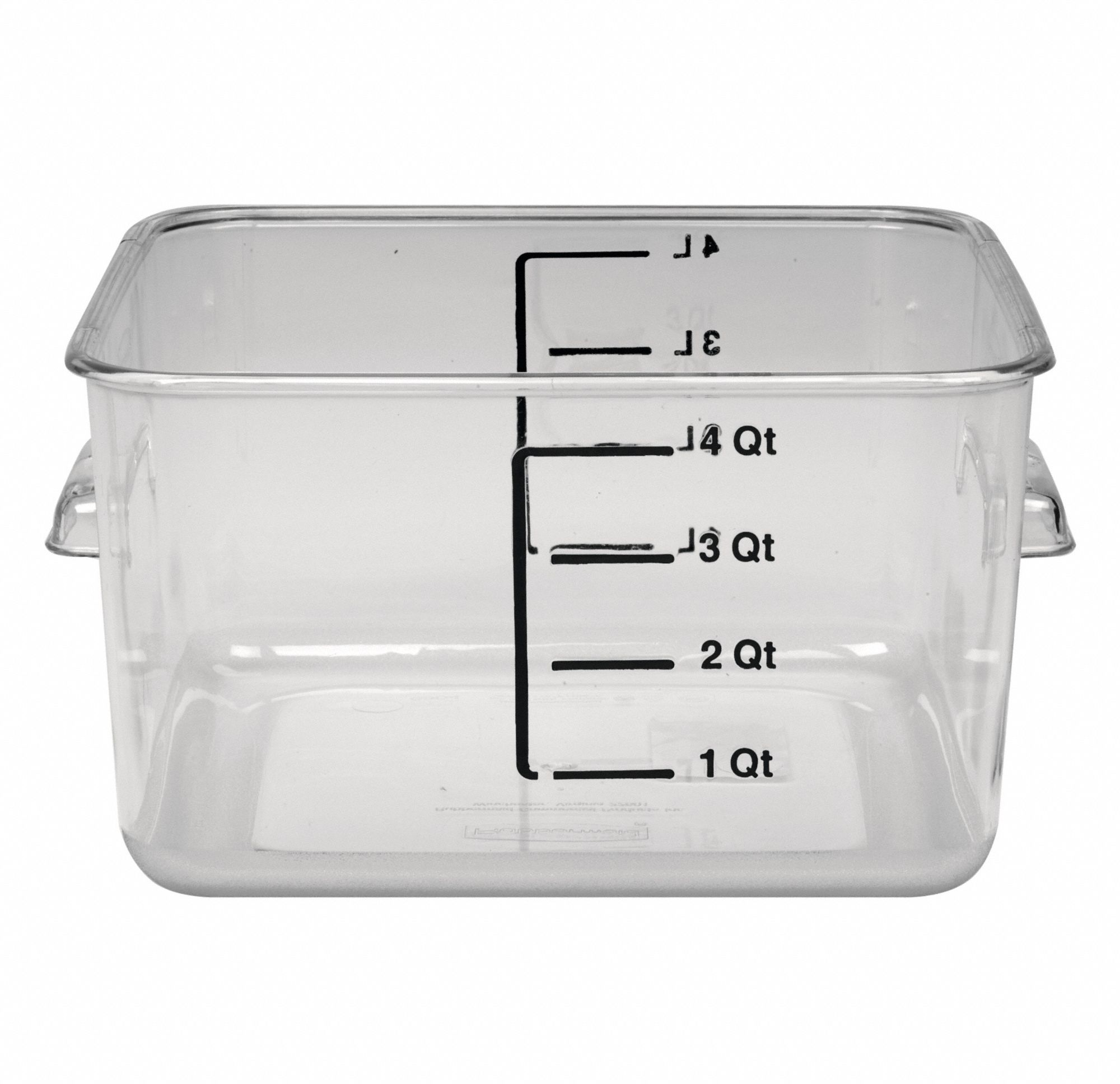 RUBBERMAID COMMERCIAL PRODUCTS, 4 qt Capacity, Clear Body, Food Storage ...