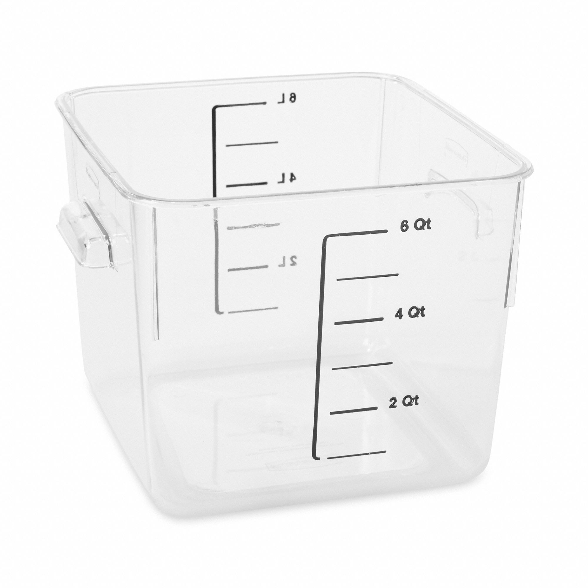 RUBBERMAID COMMERCIAL PRODUCTS, 6 qt Capacity, Clear Body, Food Storage ...