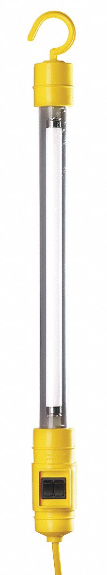 Fluorescent Hand Lamp, 8.0 Lamp Watts, 50 ft Cord Length, Yellow ...