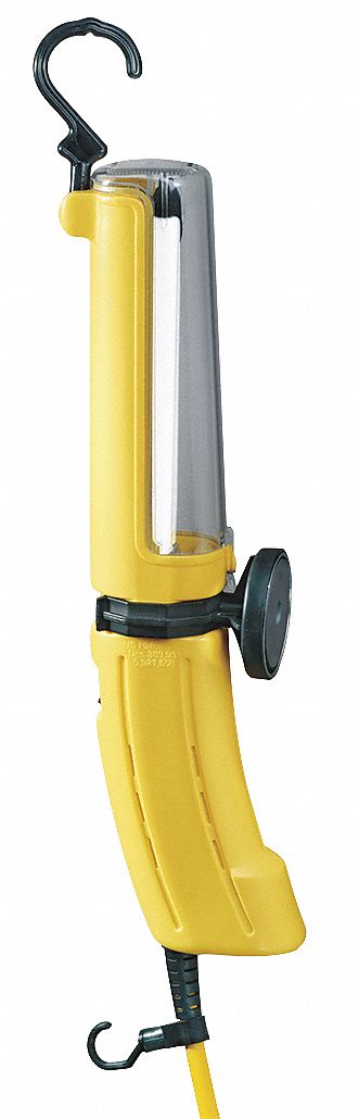 Fluorescent Hand Lamp, 13 Lamp Watts, 50 ft Cord Length, Yellow ...