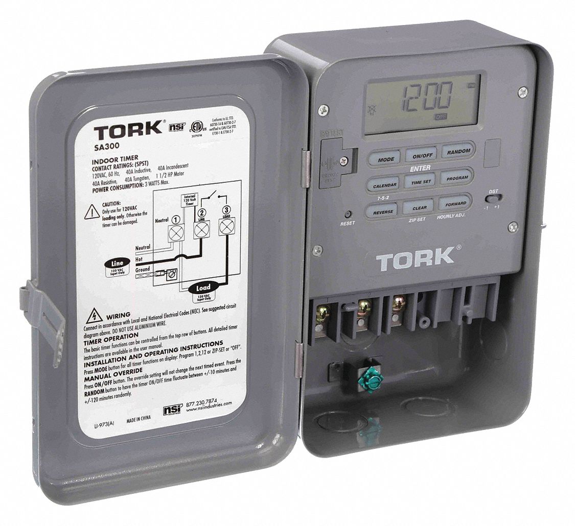 TORK, Astronomic, SPST, Electronic Timer - 2YMV9|SA300 - Grainger