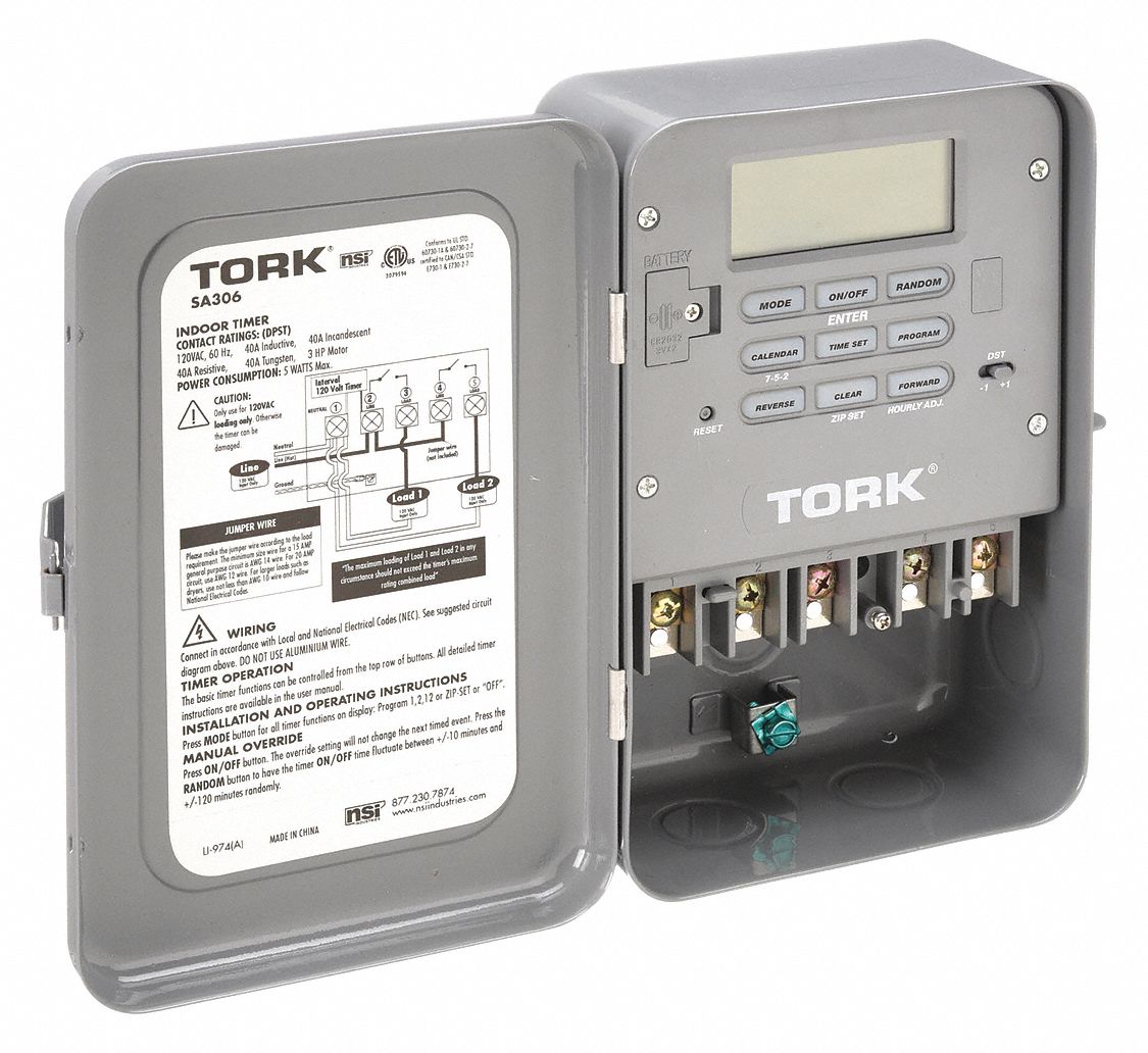 TORK, Astronomic, DPST, Electronic Timer - 2YMW1|SA306 - Grainger