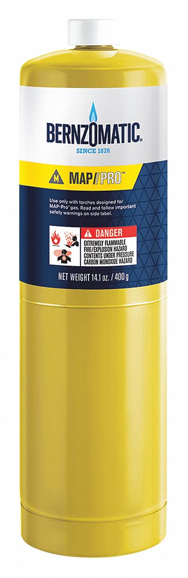 BERNZOMATIC Fuel Cylinder: MAP/Pro, 14.1 oz, CGA 600 - 2YMW6|333668 ...